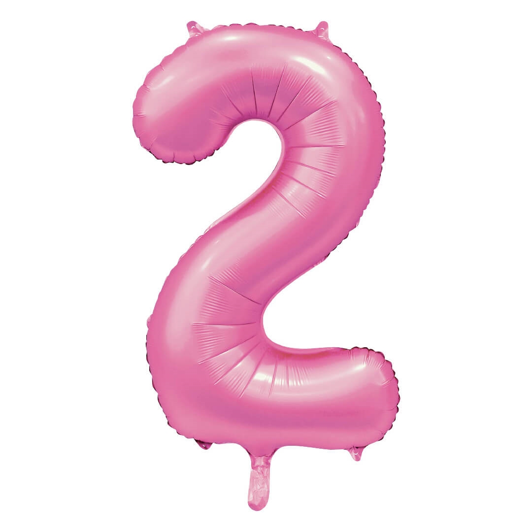 2 Tal Mat Pink Lyserød folieballon 86 cm.