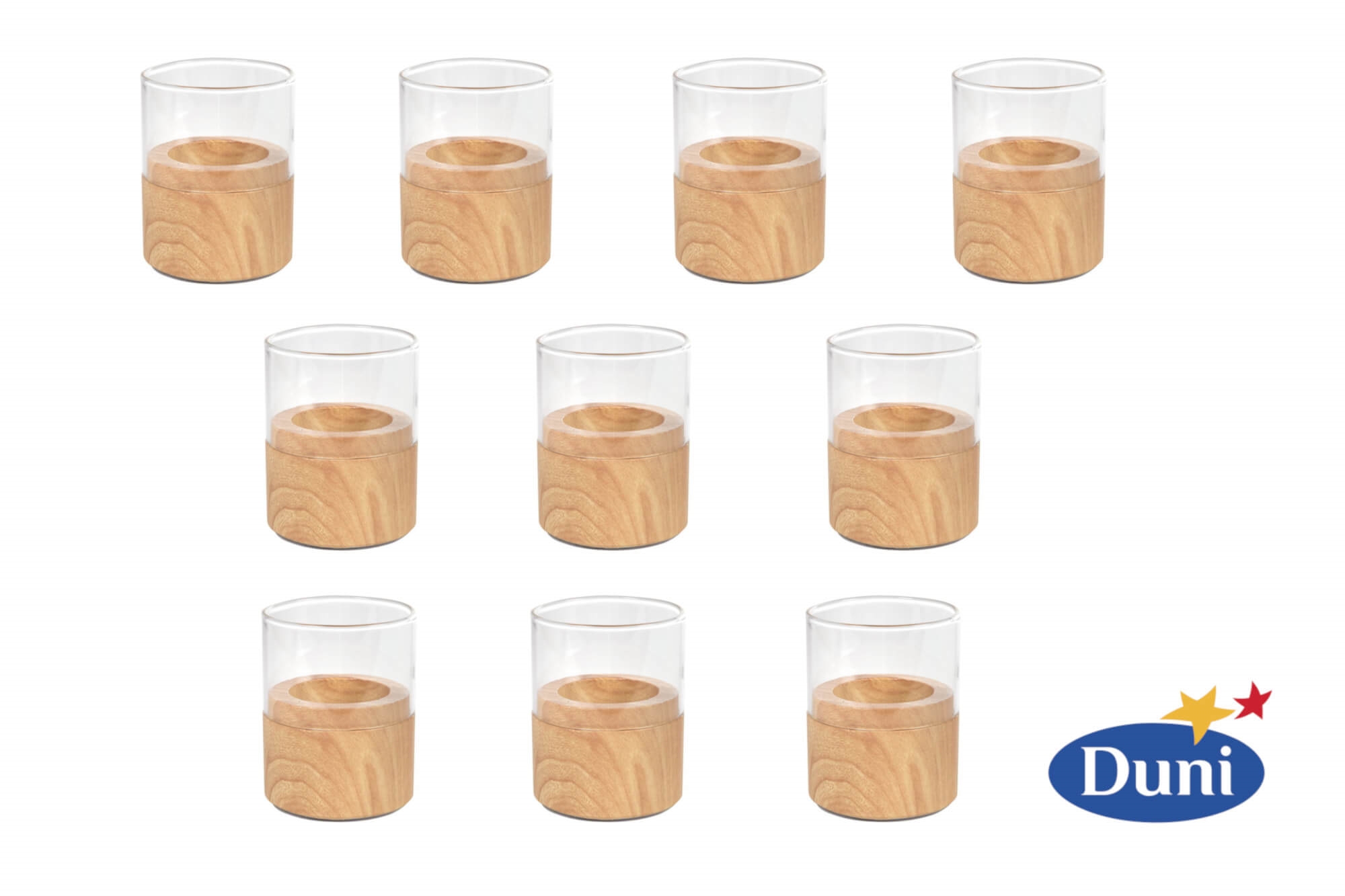 Duni 10-pak lysestage Neat Lys Træ til LED lys