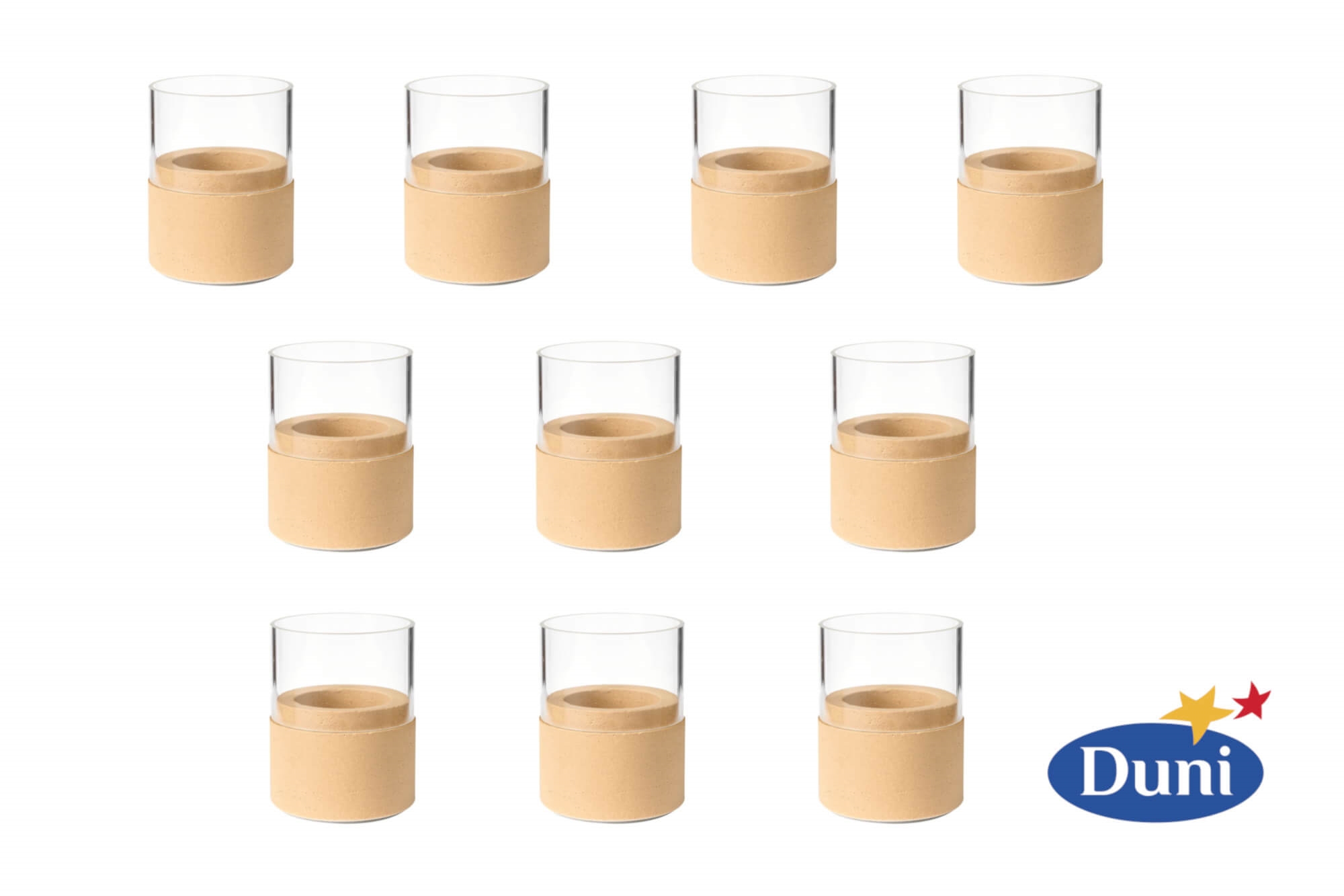 Duni 10-pak lysestage Neat Sand til LED lys