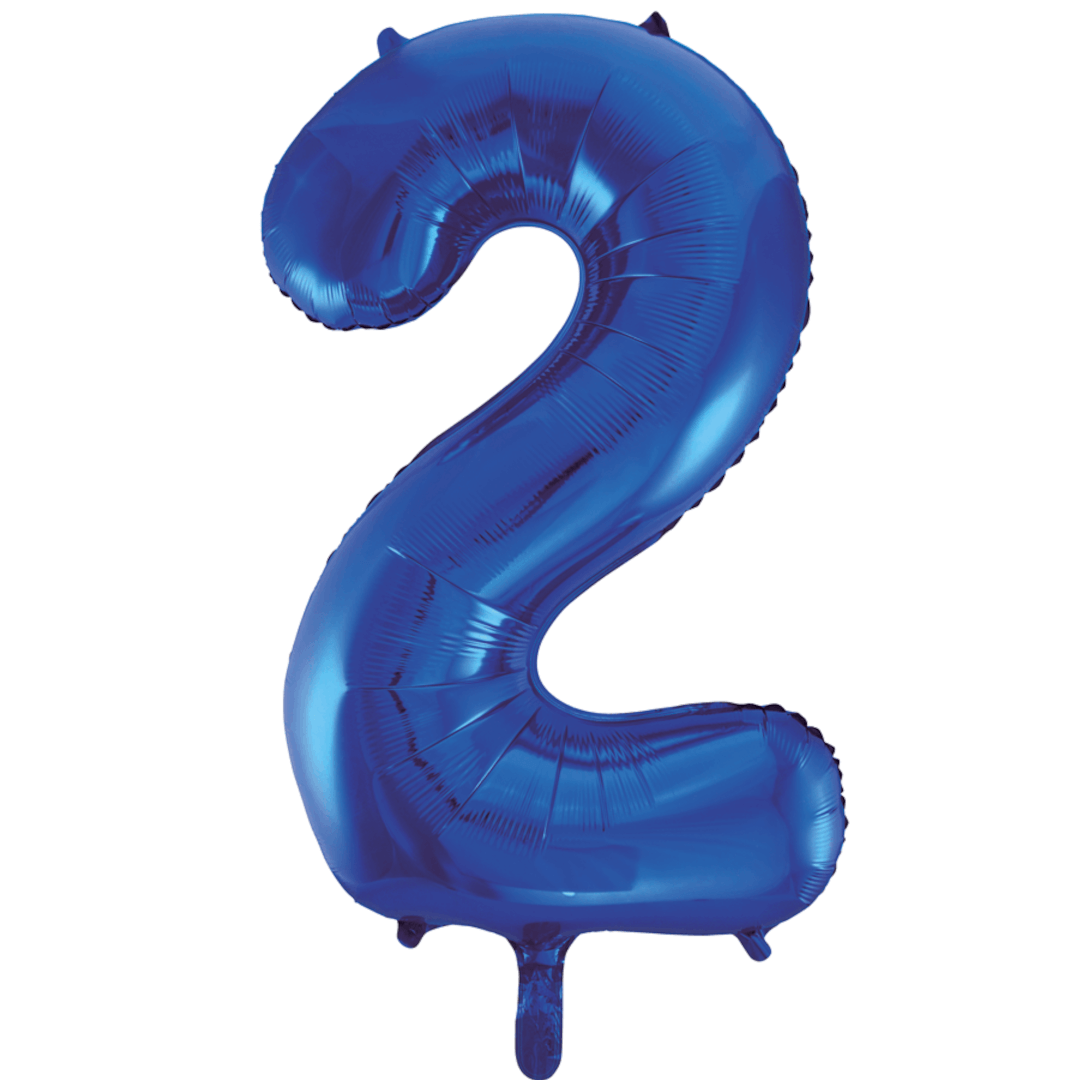 2 tal blå folieballon 86 cm.