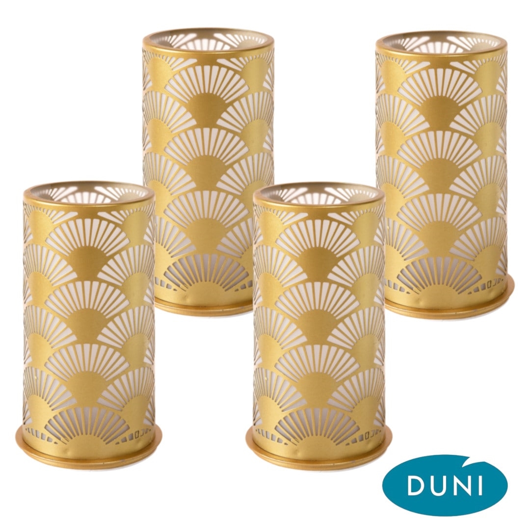 Duni 4-pak Lysestage Peacock Guld Black Friday Tilbud