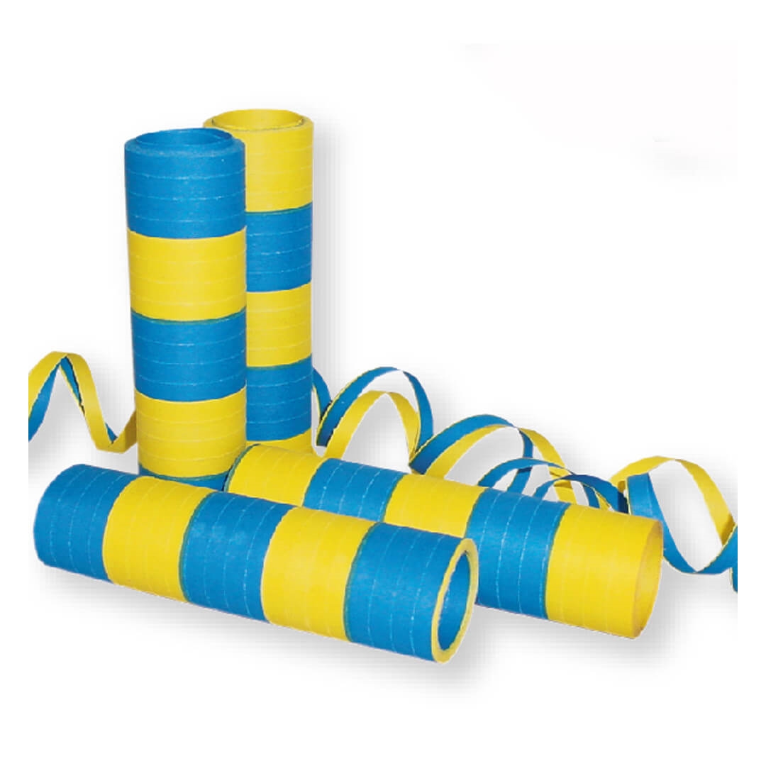 Gul/blå Serpentiner 4 meter